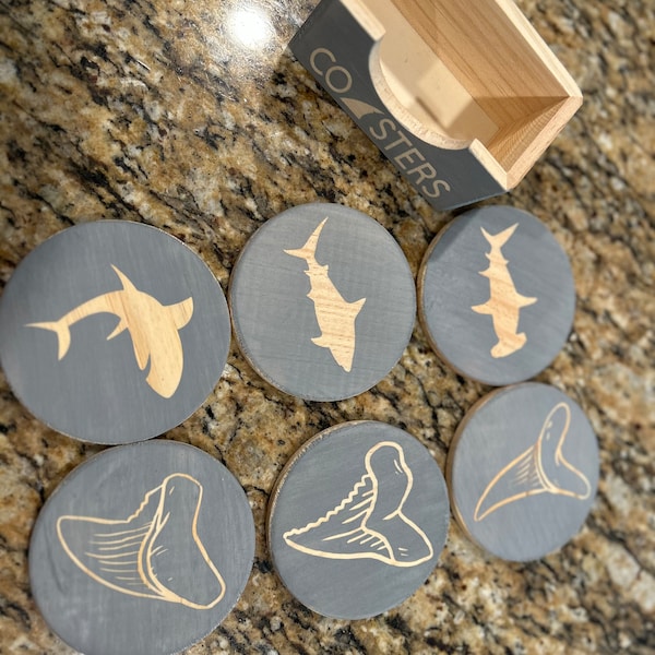 Shark Coasters - Etsy