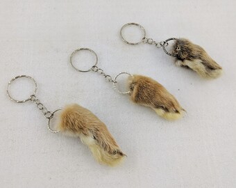 Lucky Rabbit's Foot genuine rabbit's feet key chains | Etsy