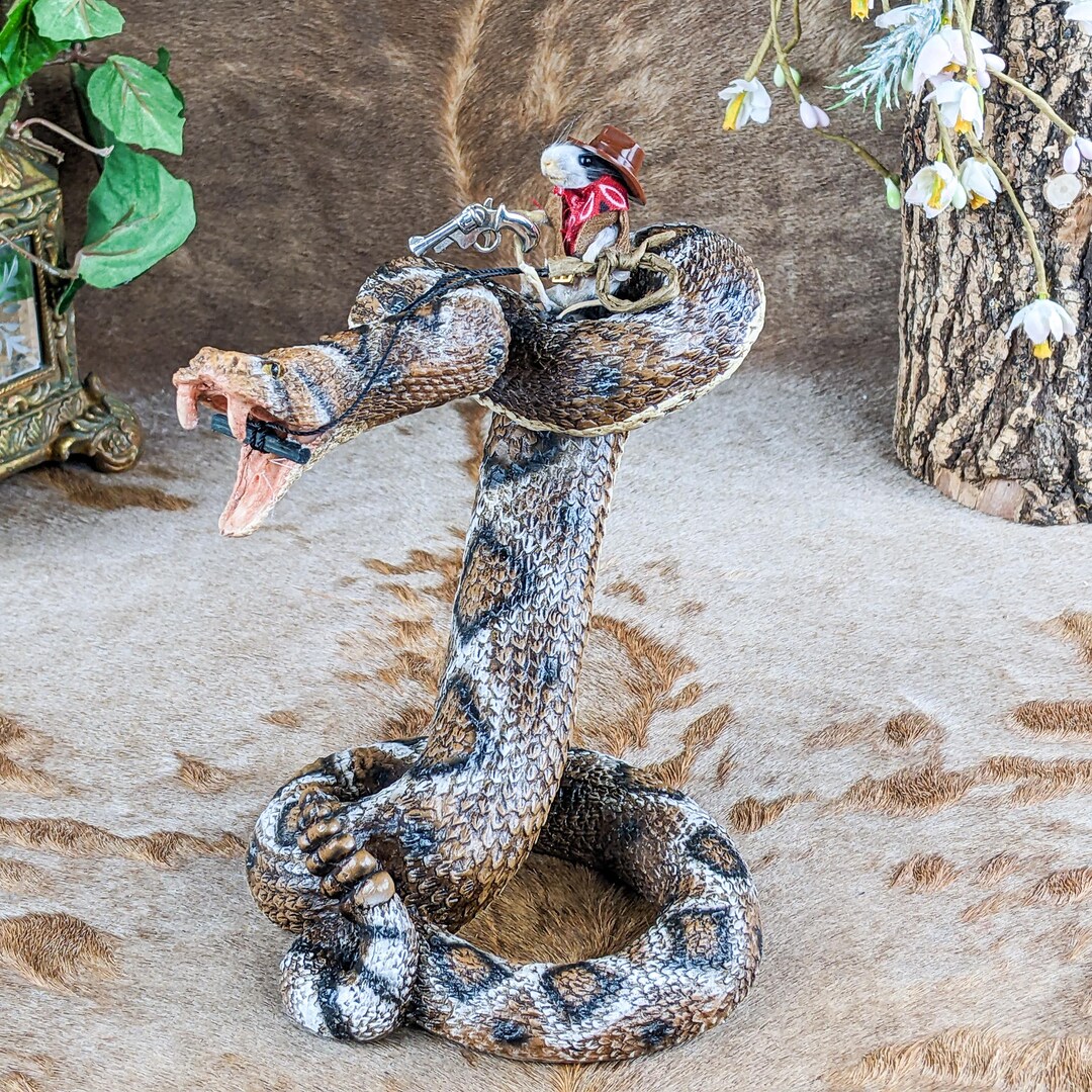 Real Mouse Resin Rattlesnake Cowboy Round-up Taxidermy Curiosities ...