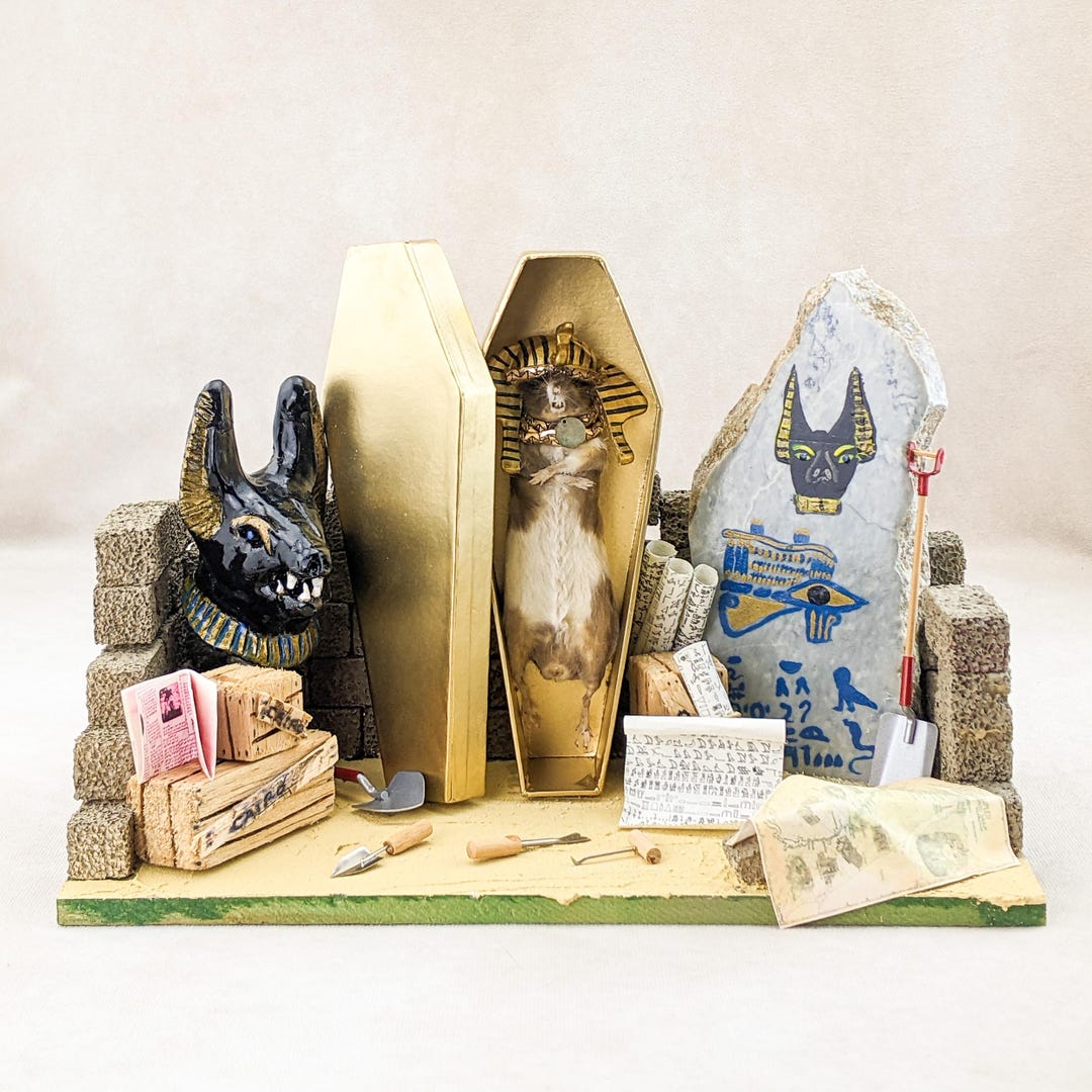 The Curse of Tomb Mousekhamun Egyptian Taxidermy Diorama Mouse Pharaoh ...