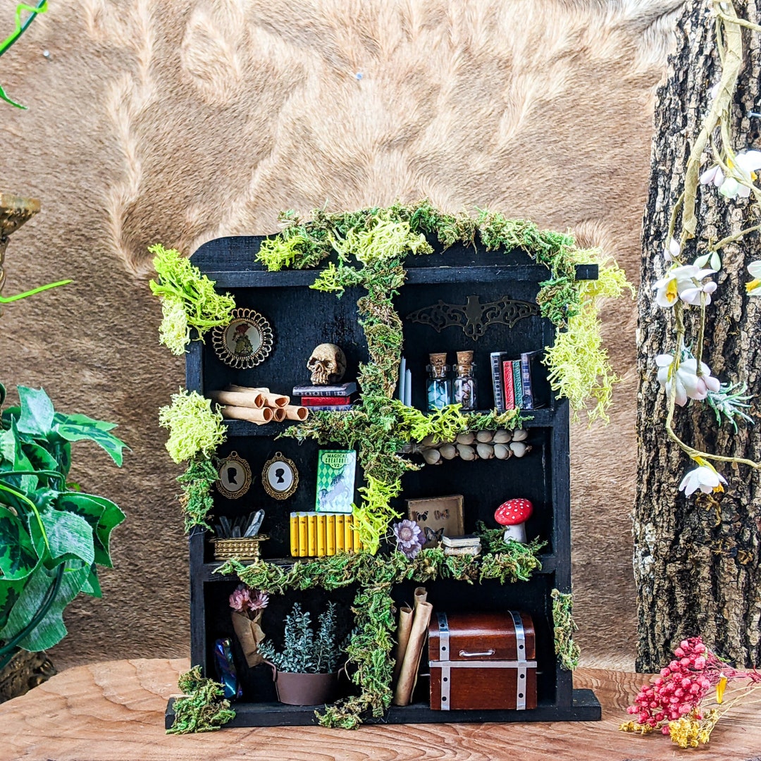 Fairy Bookcase Haunted Witches Cabinet Miniature Spooky Oddities ...