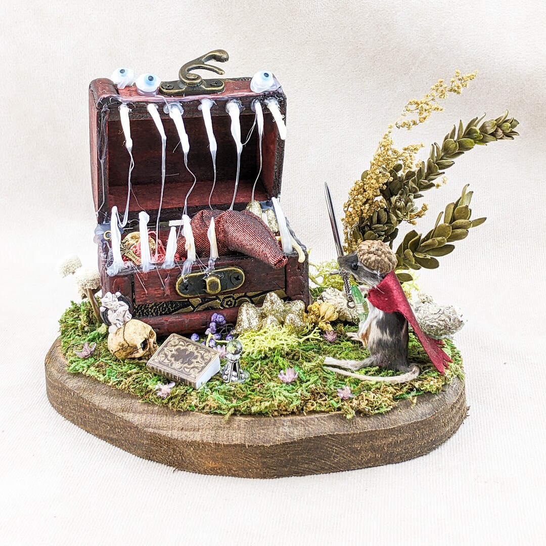 Adventurer Mouse With Mimic Fantasy Hero Taxidermy Oddities Curiosities ...