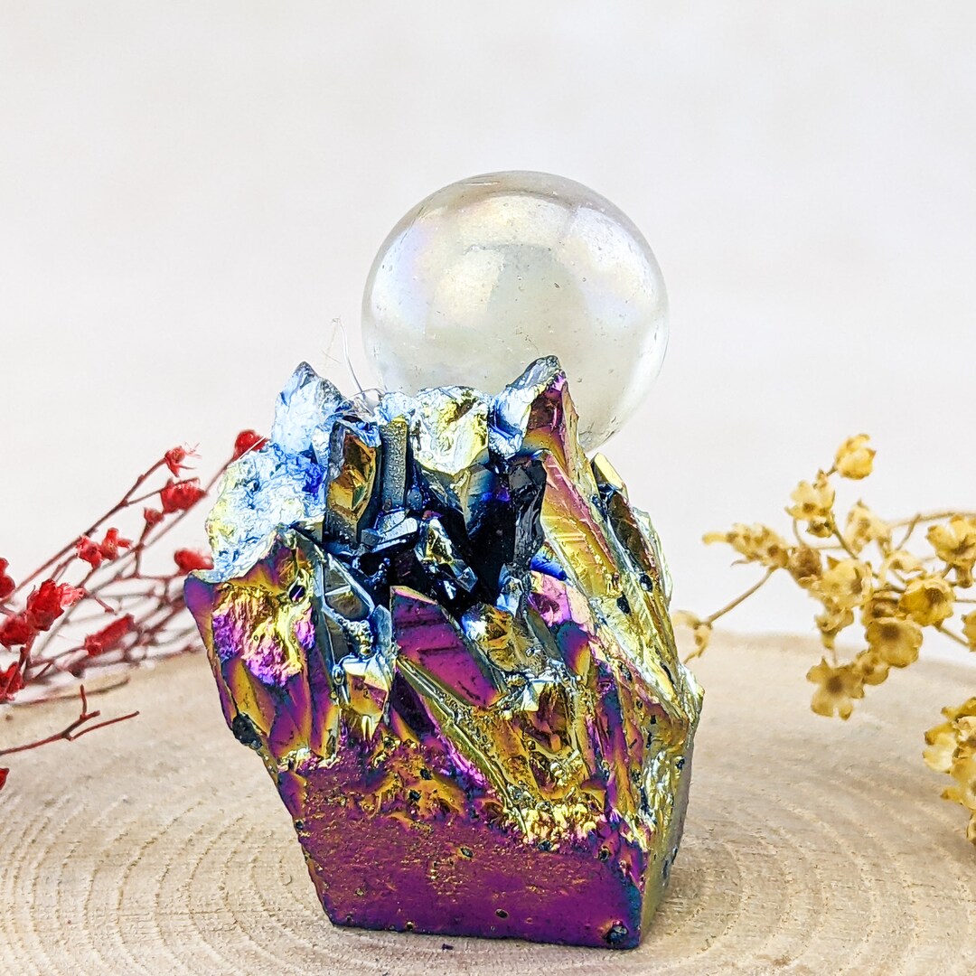 J47i Miniature Crystal Ball on Natural Tourmaline Stone 1:6 - Etsy