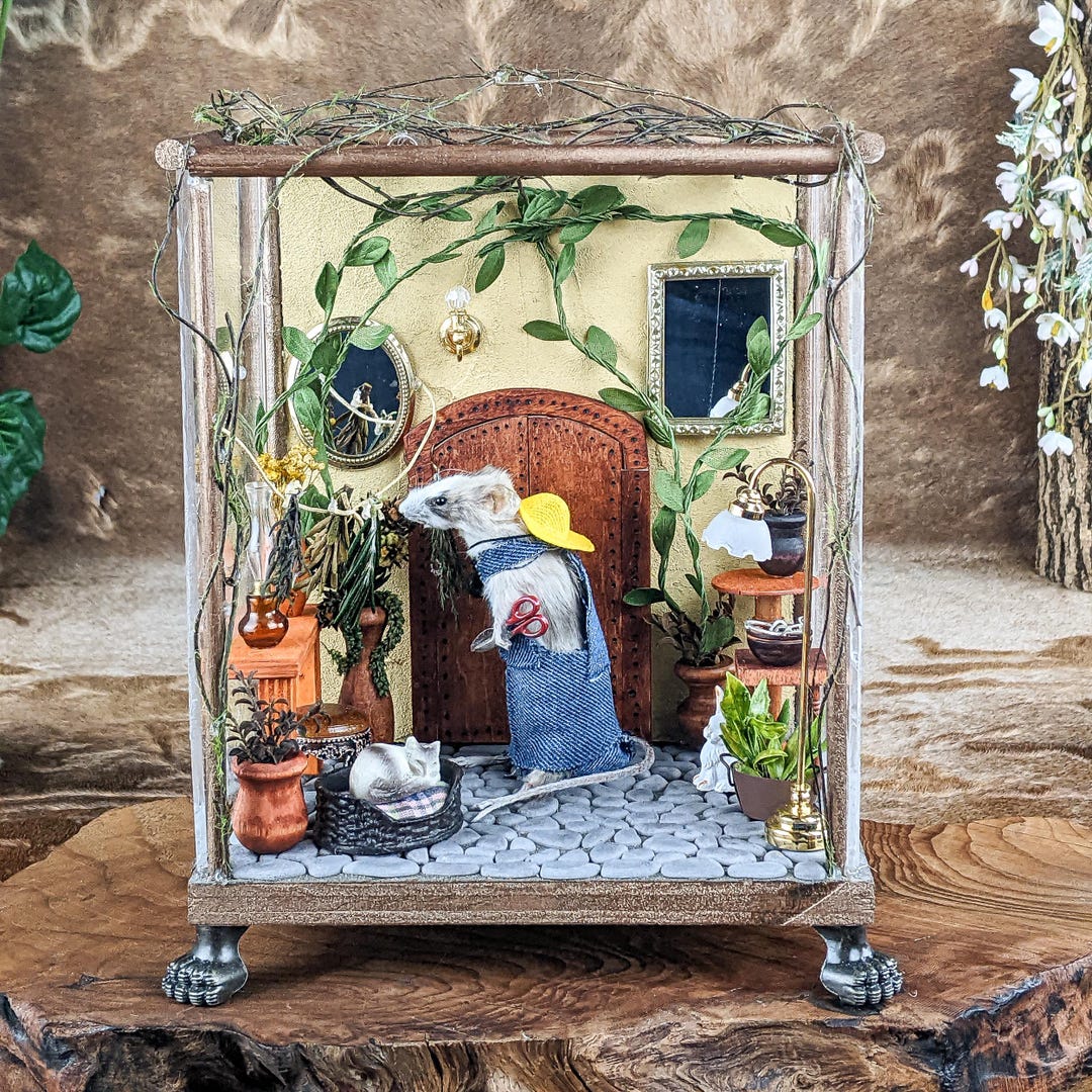 Evening Chores on the Porch Miniature Mouse Diorama Scene Taxidermy ...