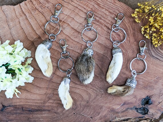 RF10 RABBIT Foot Key Chain Hook NATURAL Genuine Luck Lucky - Etsy