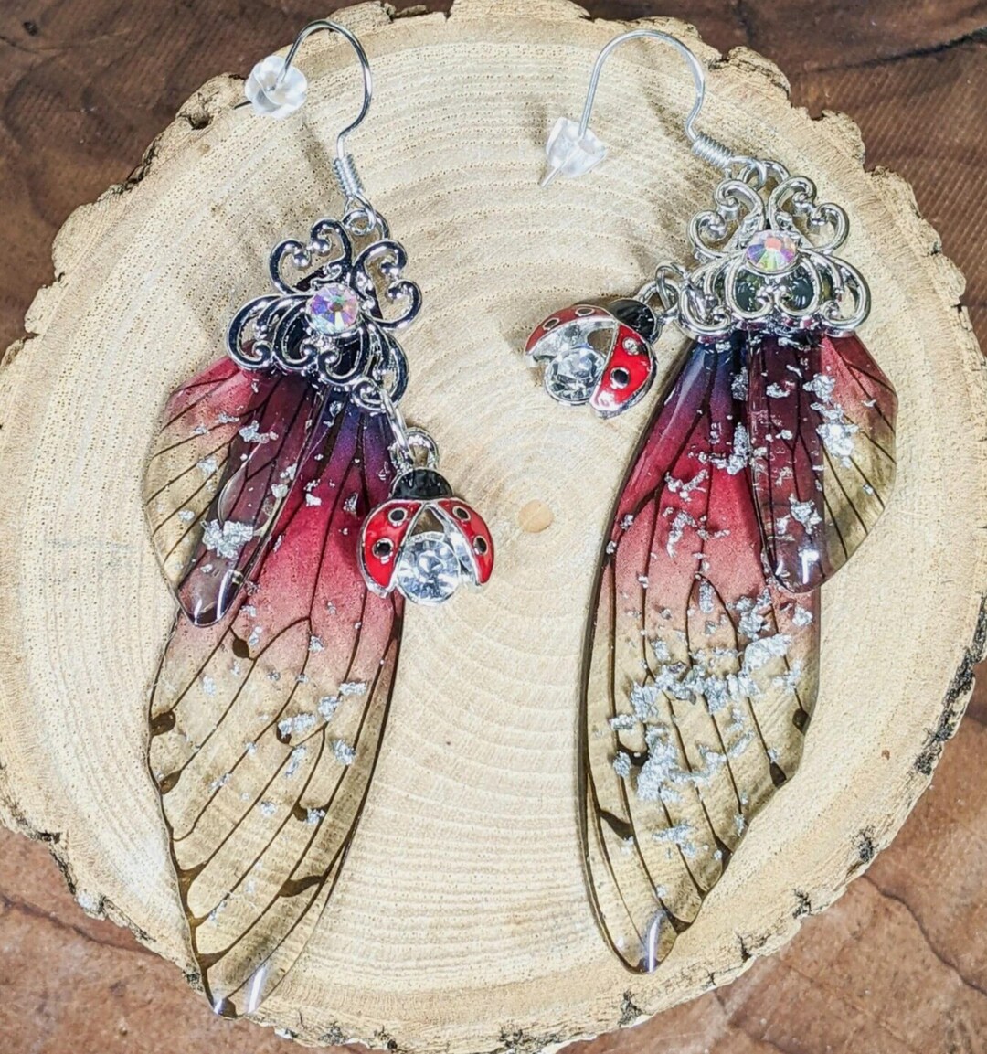 Locust Wing and Ladybug Silver Earrings Jewelry Curiosities Oddities ...