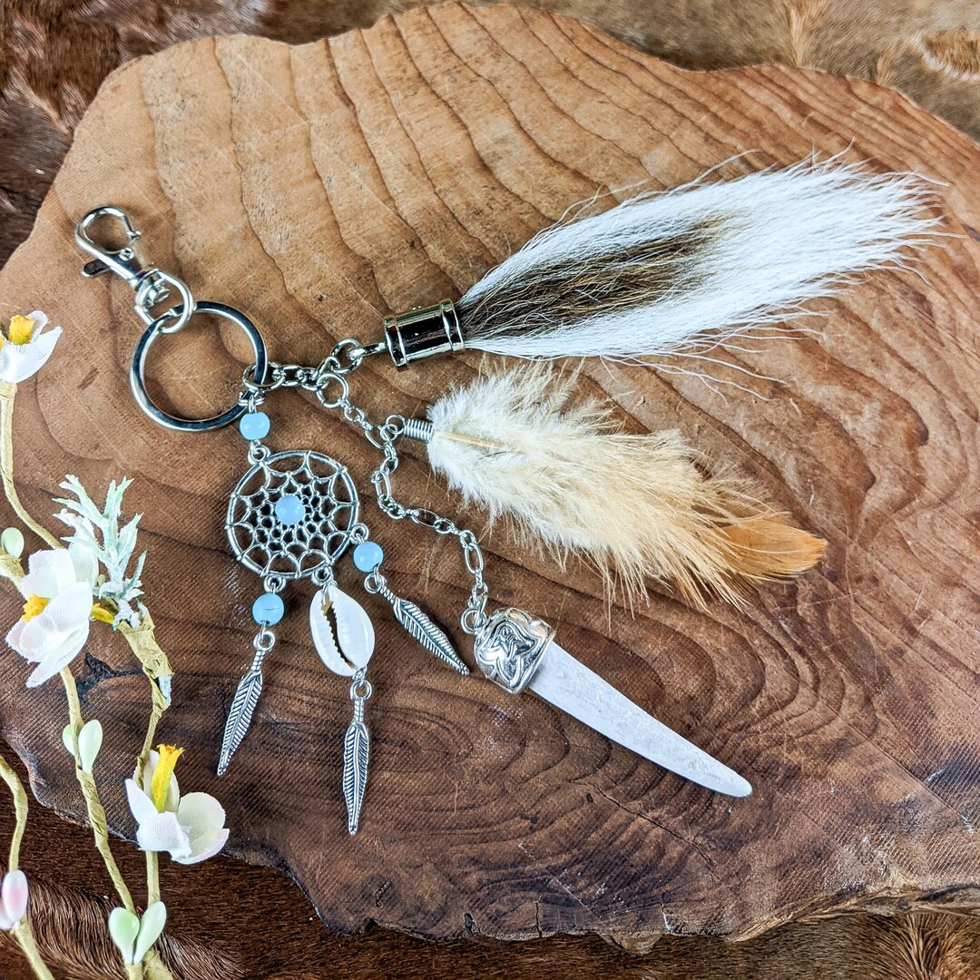Whitetail Deer Taxidermy Tail Key Chain Talisman W Deer Charm ...