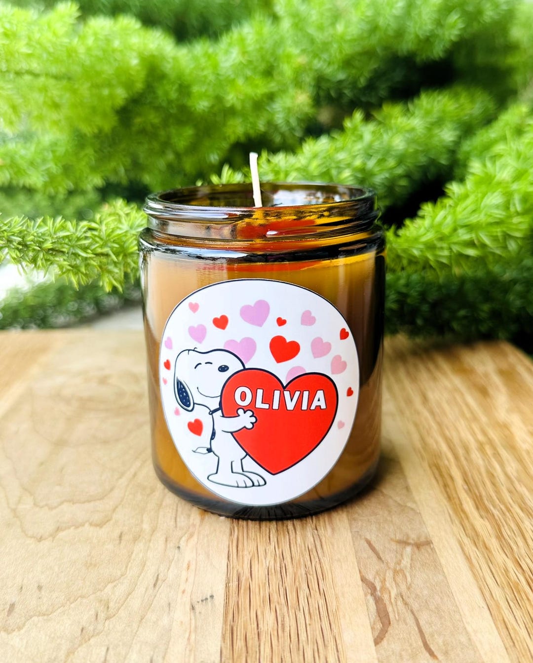 Snoopy Personalized Soy Candle, Vanilla Scent, Custom Name Gift - Etsy