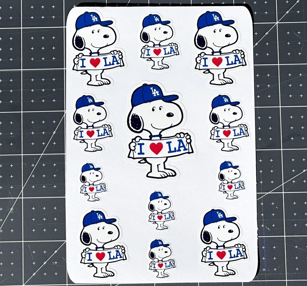 Snoopy-sticker Sheet, LA Dodgers, I Love LA Stickers - Etsy