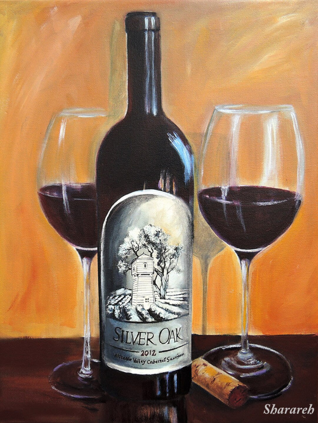 Silver Oak Canvas Print, Limited Edition Wine Print, Wine Cellar Decor ...