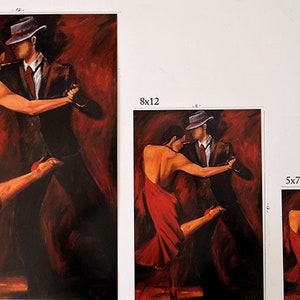 Tango Dancers Argentine Tango Canvas Print in Red Dress and Red Shoe ...