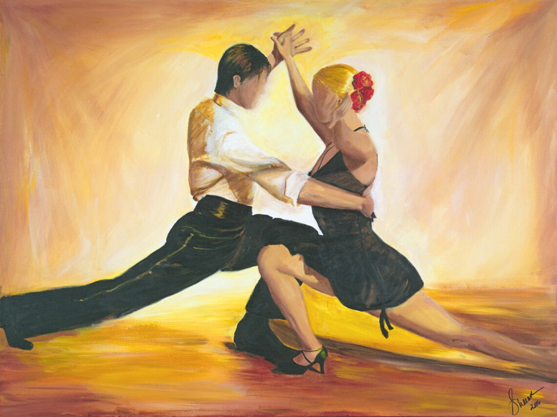 Tango Dancers Art Argentine Tango Print on Paper Dancer in | Etsy