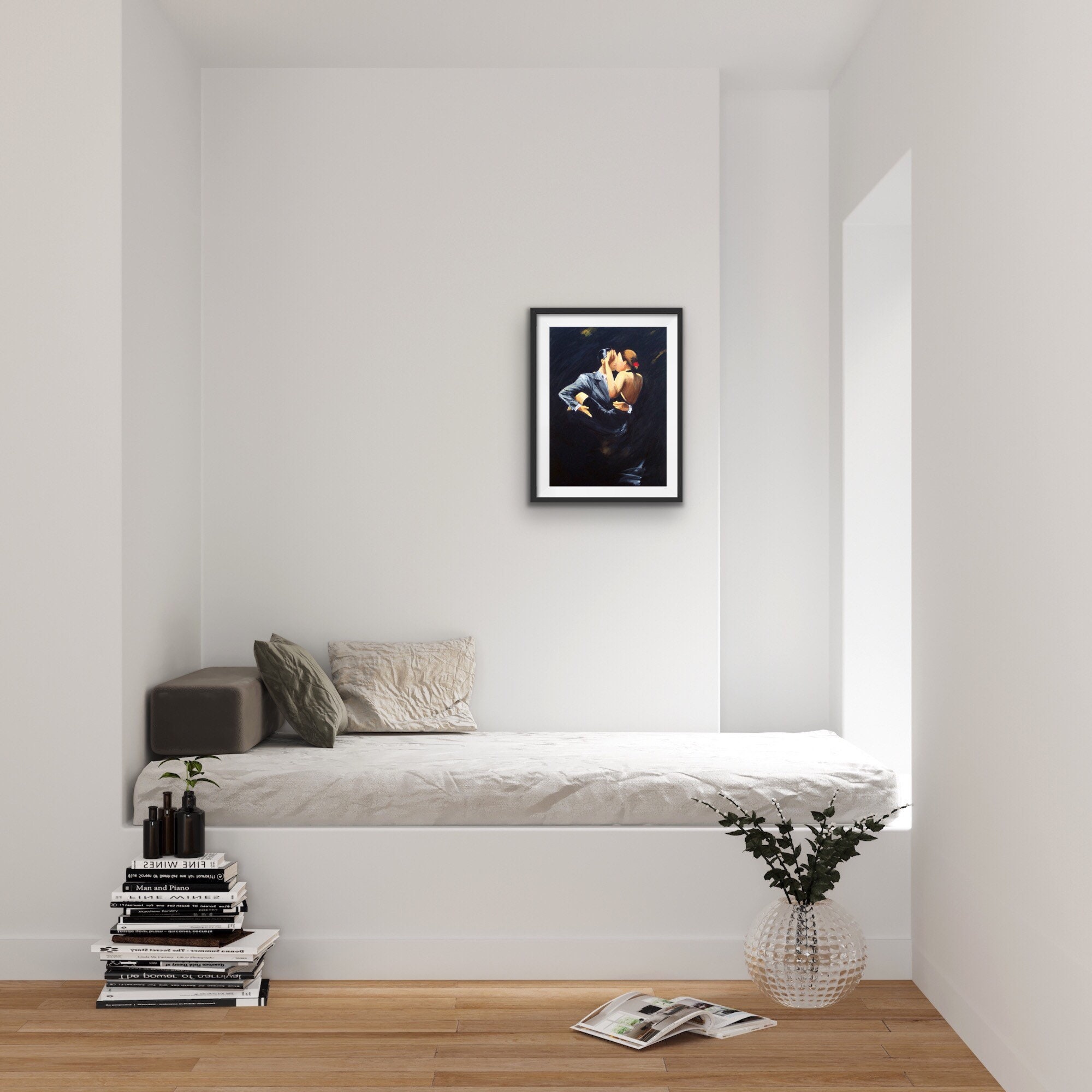 Tango dancers Art print on paper Dancing couple dressed in | Etsy