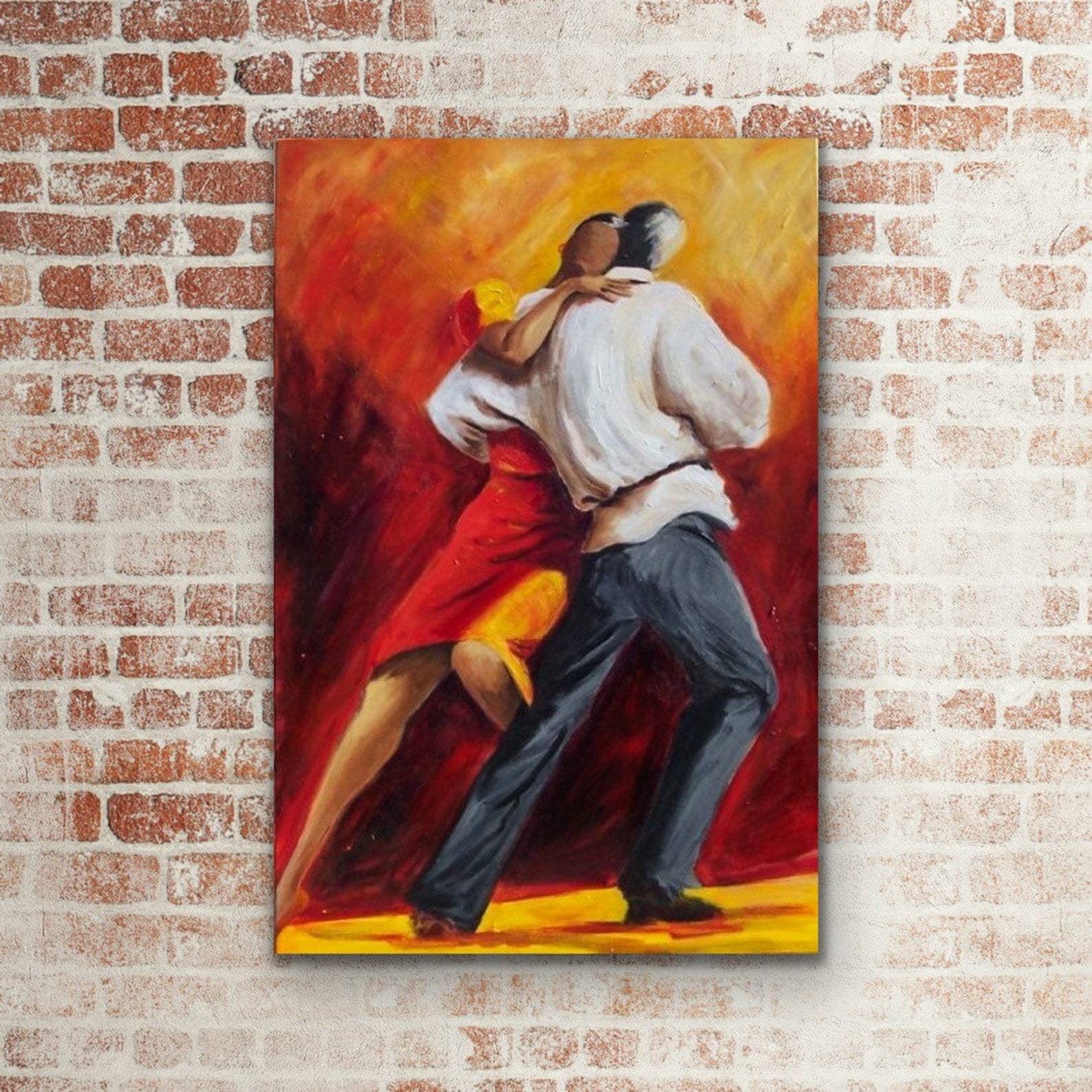 Tango Dancers Painting Argentine Tango Canvas Print Couple | Etsy