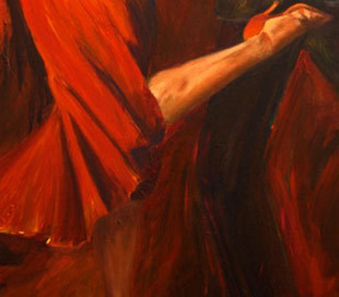 Argentine Tango Painting tango Dancer in Red Dress With Red - Etsy