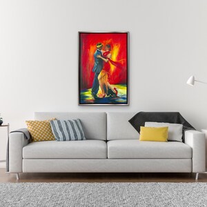 Tango Dancers With a Dramatic Red Background Art Print on Paper , Wall ...