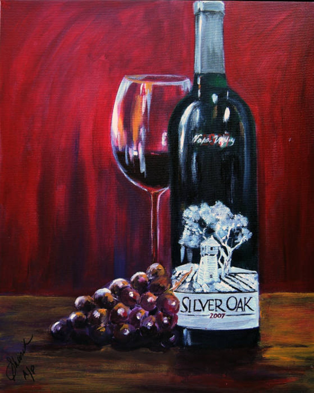 Wine Canvas Print Silver Oak of Napa Valley, Wine Bar Décor, Gift for ...