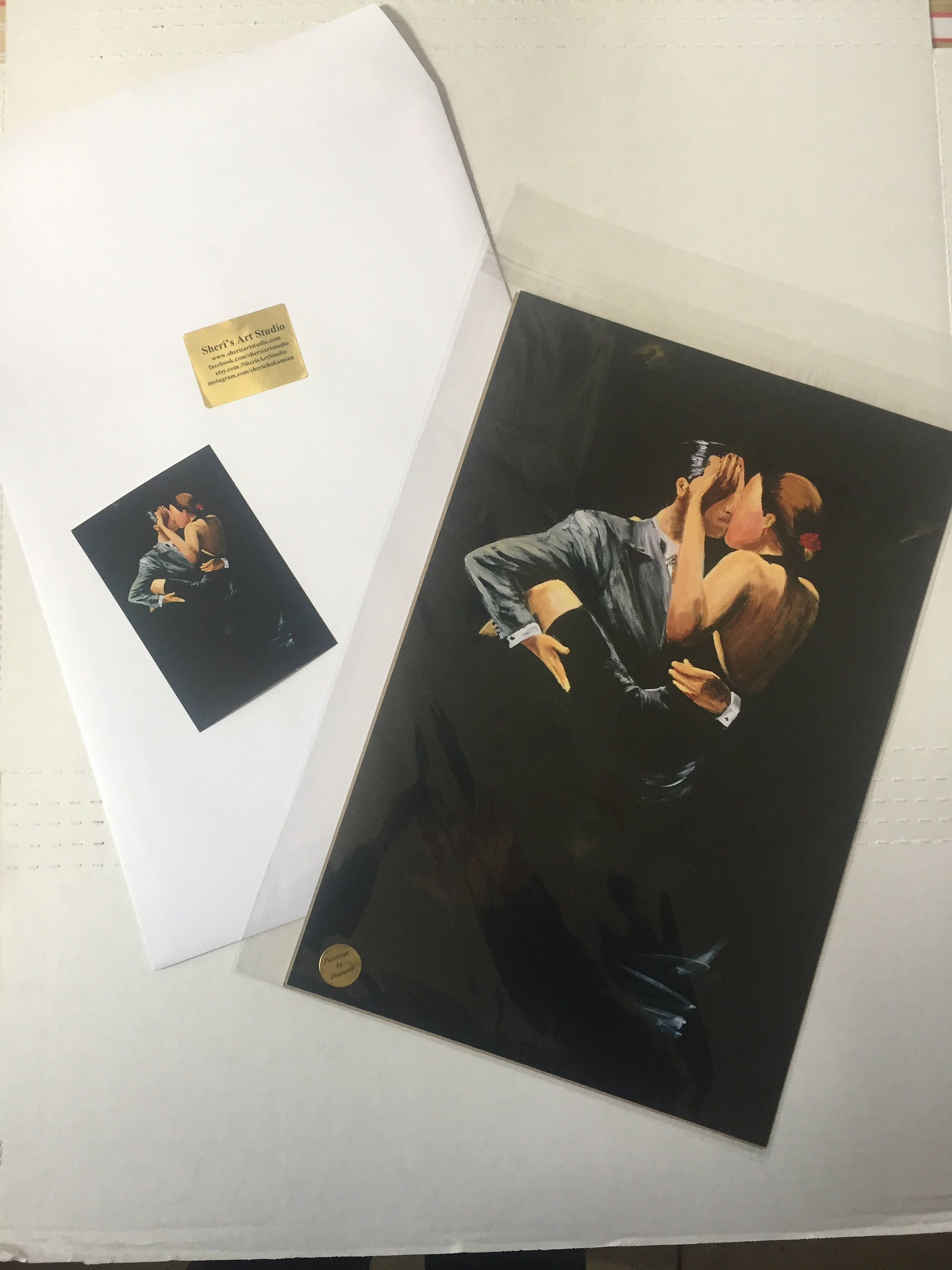 Tango dancers Art print on paper Dancing couple dressed in | Etsy