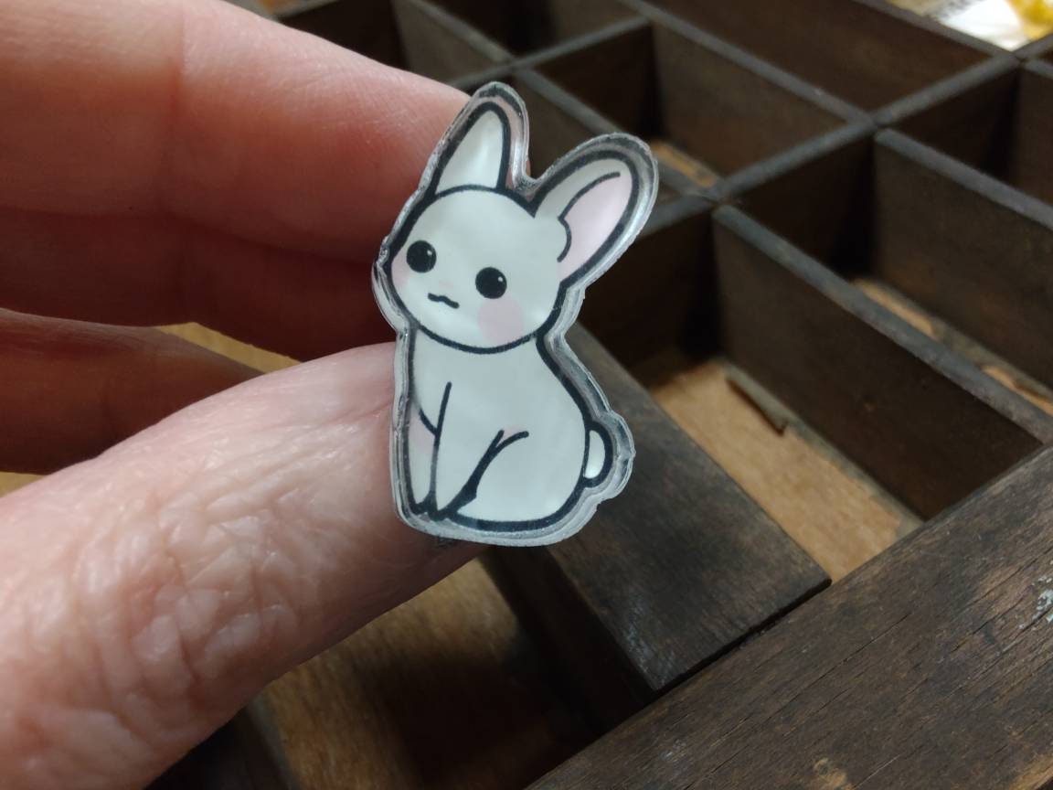 Mini Bunny Pin Rabbit Badge Cute Bunny Pin - Etsy