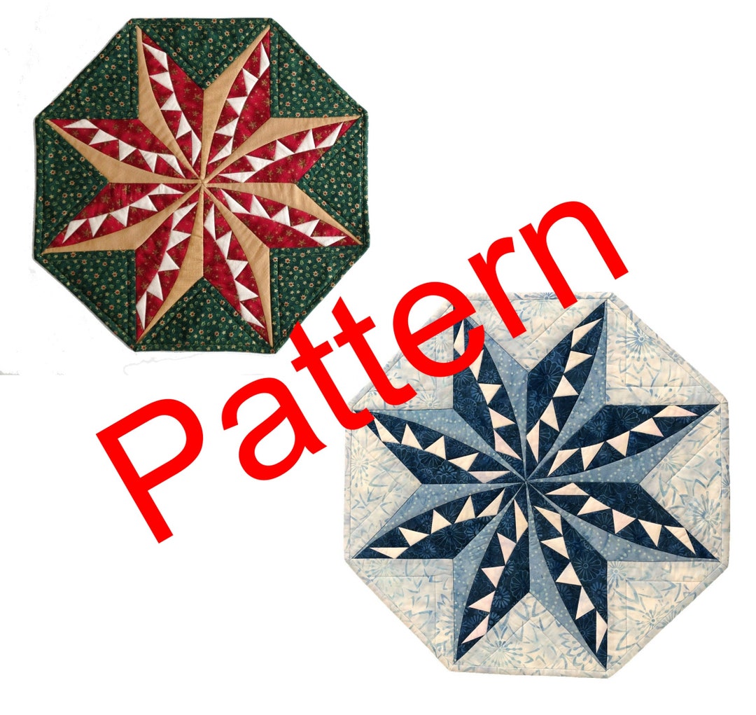 Patrón para topper de mesa acolchado Swirling Star, patrón de descarga ...