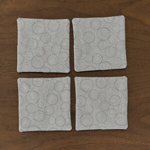 Wine Glass Coaster Set, Grey Fabric Coasters, Set of 4 Wine Glass ...