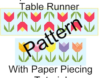 Pattern for Quilted Tulip Table Runner, Digital Download Pattern - Etsy