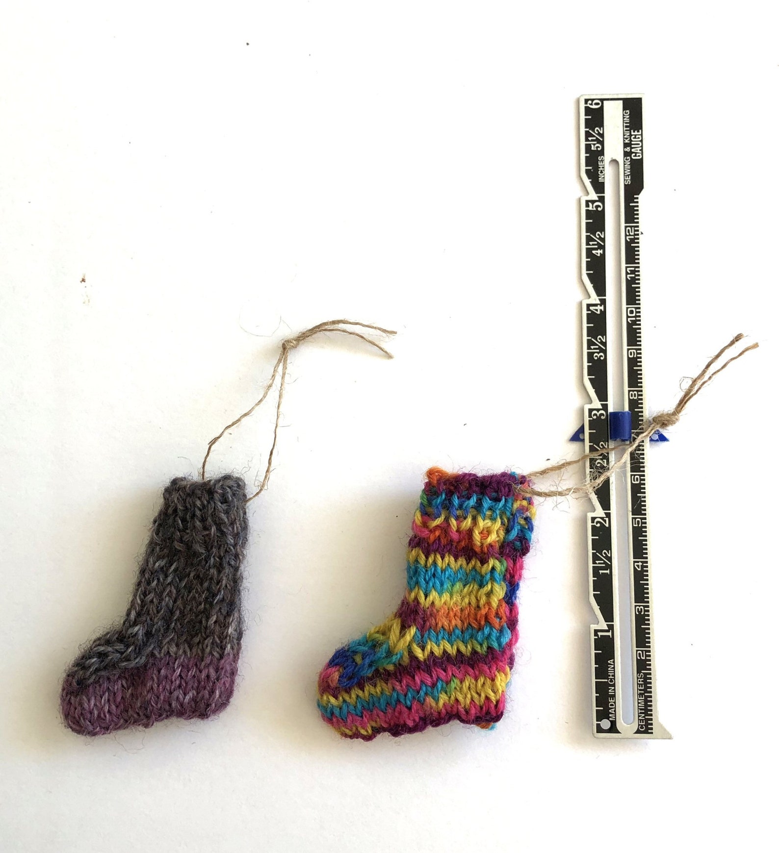 Knitted Mini Sock Garland Miniature Sock Bunting Hand Knit - Etsy