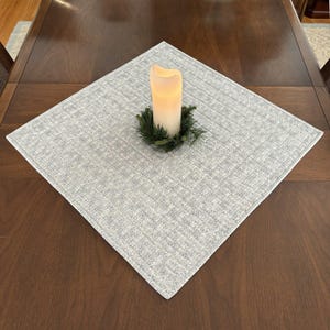 Blue and Silver Quilted Table Topper, Reversible Log Cabin Style ...