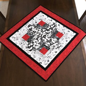 Black White Red Table Topper 32-1/4 82cm Square - Etsy