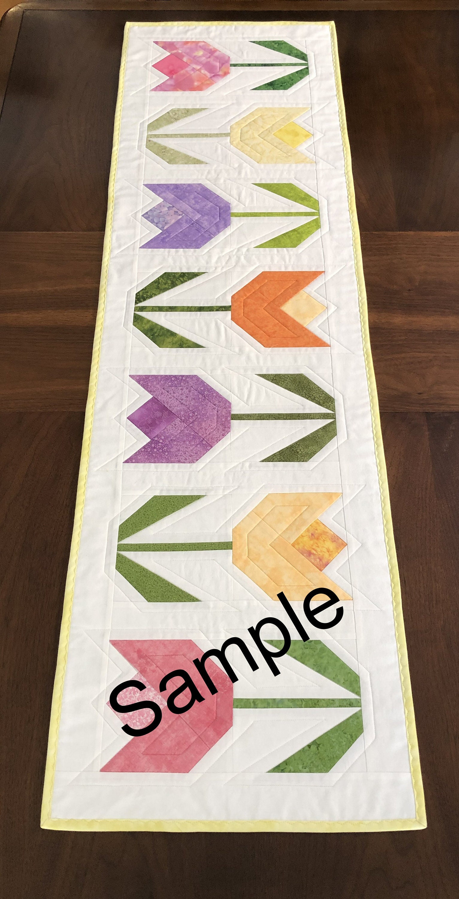 Pattern for Quilted Tulip Table Runner, Digital Download Pattern - Etsy