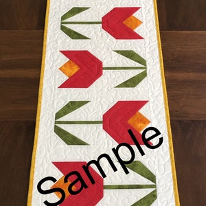 Pattern for Quilted Tulip Table Runner, Digital Download Pattern - Etsy