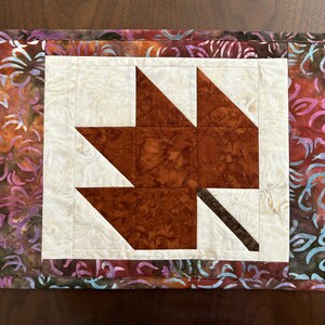 Quilted Batik Placemat Set, Set of Six of Copper and Cream Quilted ...