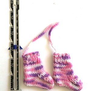 Mini Mitts and Socks Ornaments, Set of 2 Handmade Knitted Mittens and ...