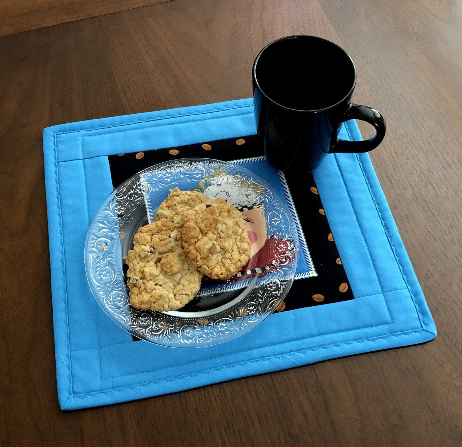 Set of 3 Coffee Talk Mug Rugs Quilted Snack Mat Set Handmade | Etsy
