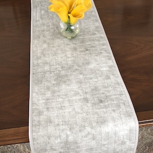 Modern Quilted Table Runner 14x59 Black White & - Etsy