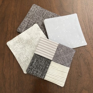 Fabric Coasters Set, Set of 4 Beverage Coasters, Wine Glass Slippers, 4 ...