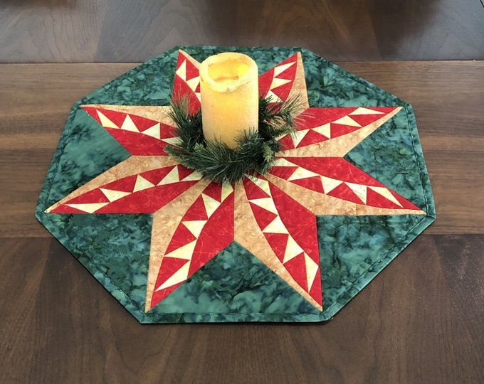 Swirling Star Table Topper, One-of-a-kind Octagonal Christmas Star ...