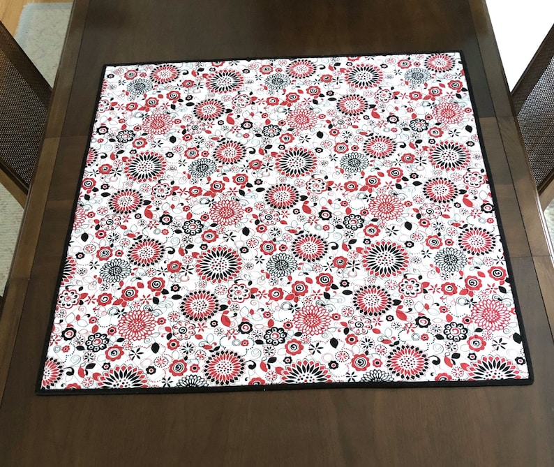 Black White Red Table Topper 32-1/4 82cm Square - Etsy