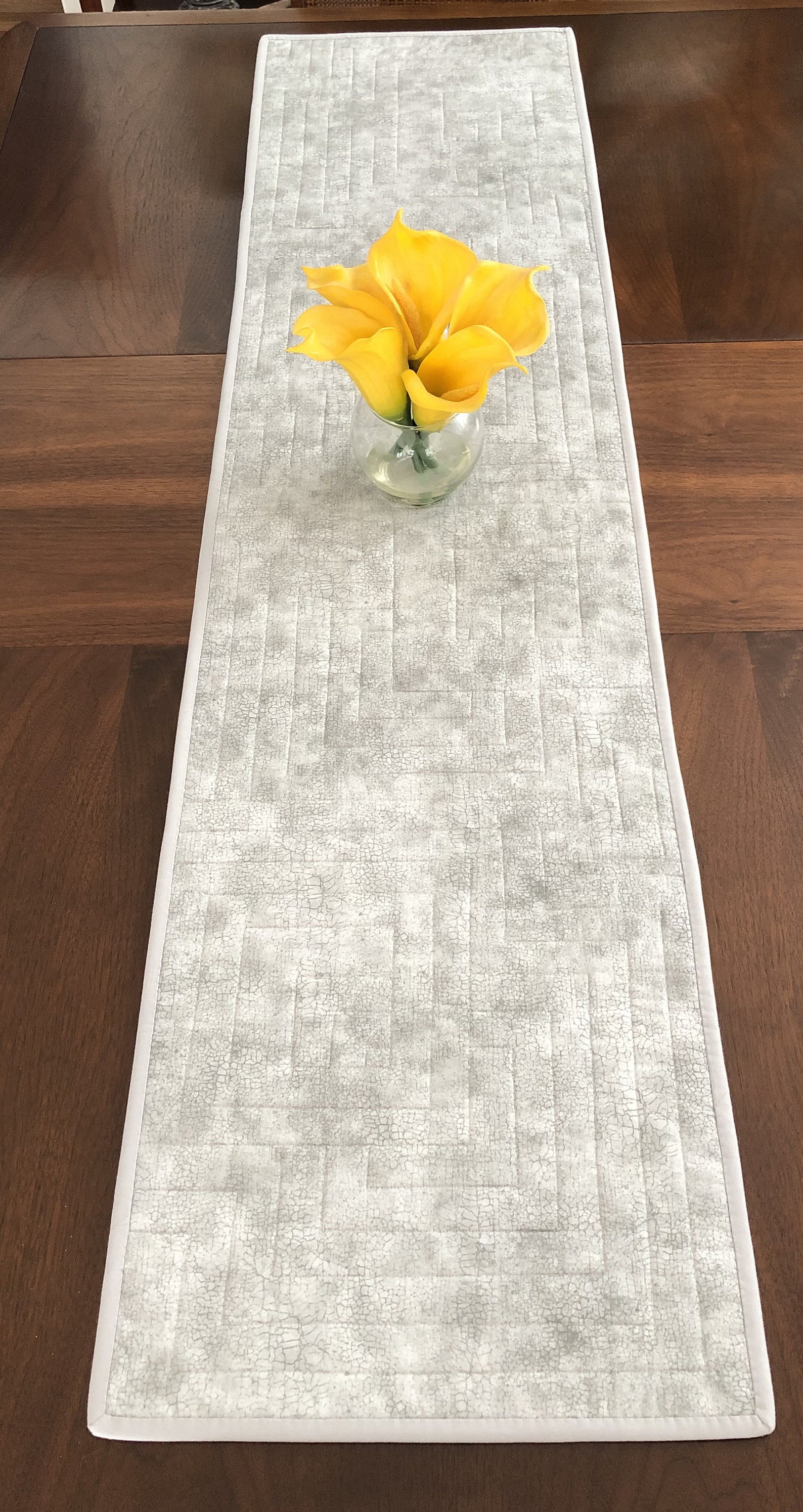 Modern Quilted Table Runner 14x59 Black White & - Etsy