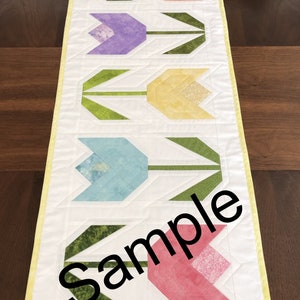 Pattern for Quilted Tulip Table Runner, Digital Download Pattern - Etsy