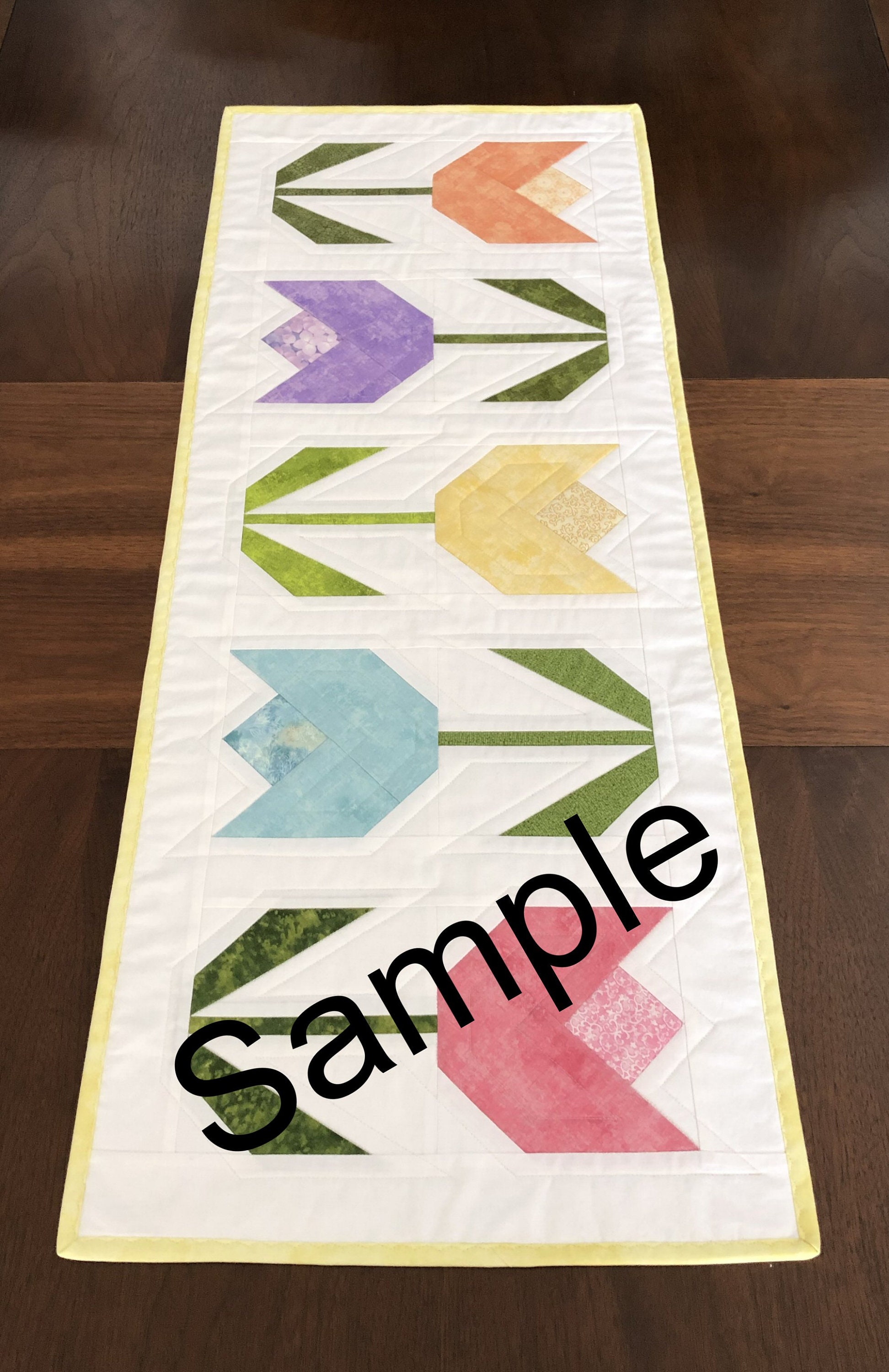 Pattern for Quilted Tulip Table Runner, Digital Download Pattern - Etsy