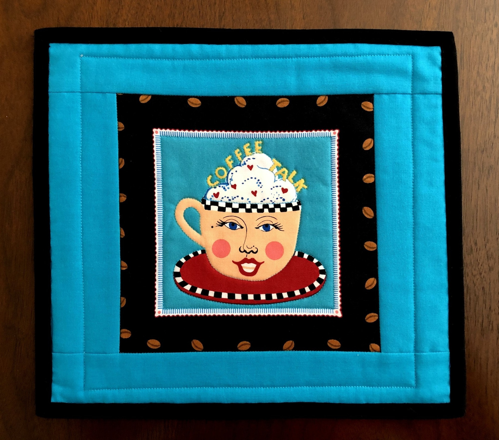 Set of 3 Coffee Talk Mug Rugs Quilted Snack Mat Set Handmade | Etsy