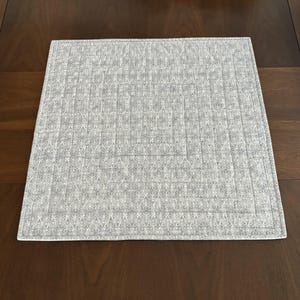 Blue and Silver Quilted Table Topper, Reversible Log Cabin Style ...