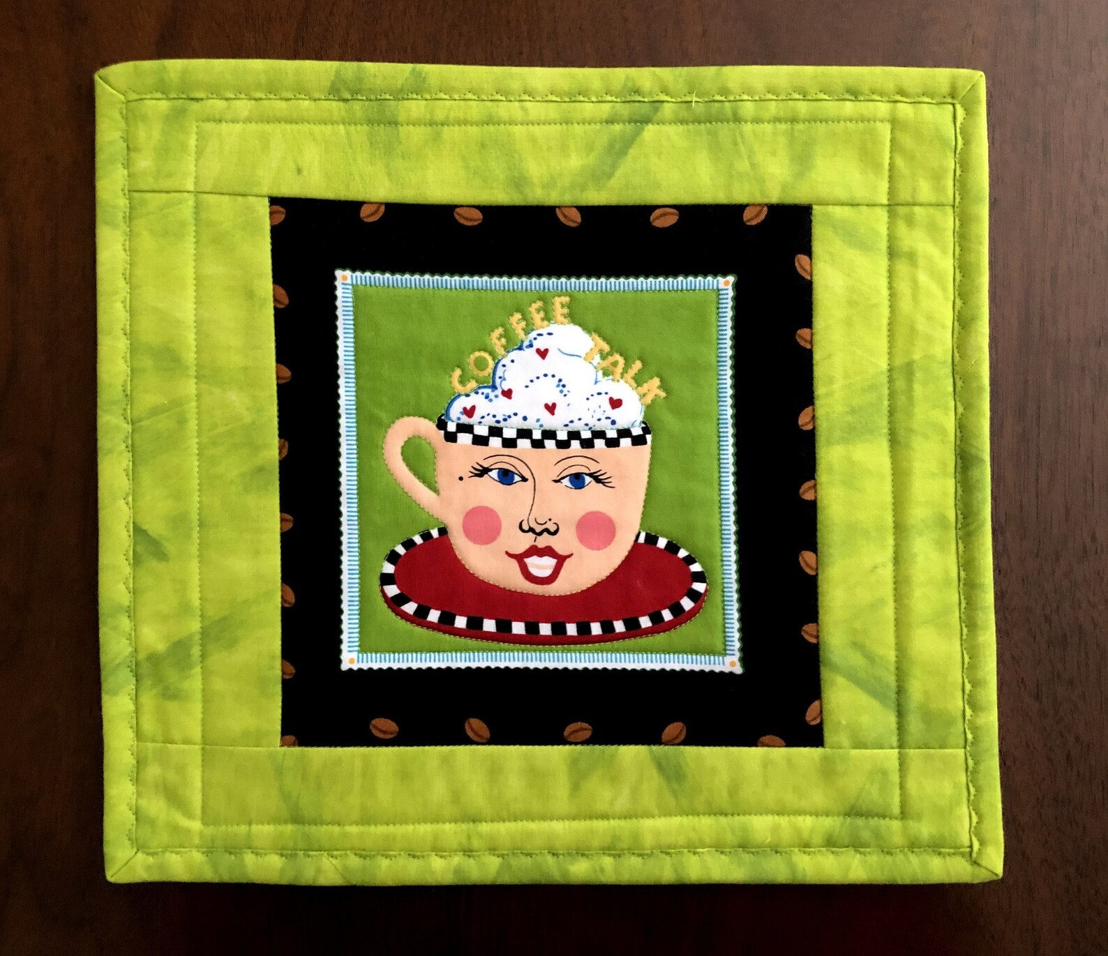 Set of 3 Coffee Talk Mug Rugs Quilted Snack Mat Set Handmade | Etsy