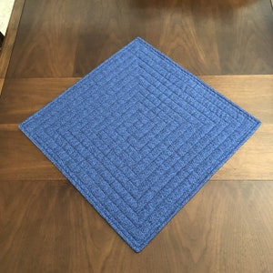 Blue and Cream Quilted Table Topper, Reversible Log Cabin Style Table ...