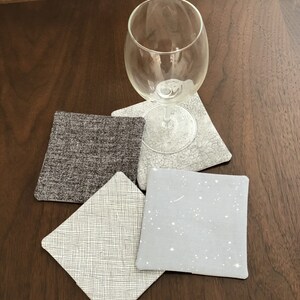 Fabric Coasters Set, Set of 4 Beverage Coasters, Wine Glass Slippers, 4 ...