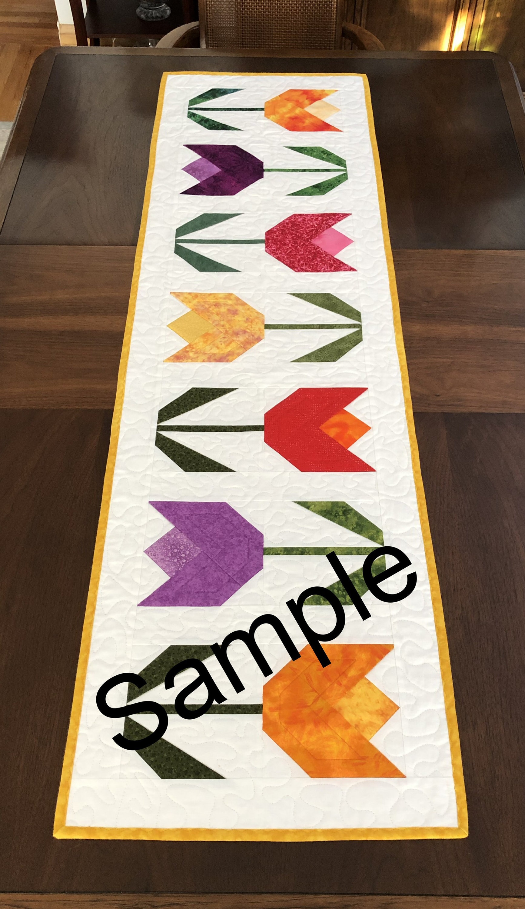 Pattern for Quilted Tulip Table Runner, Digital Download Pattern - Etsy