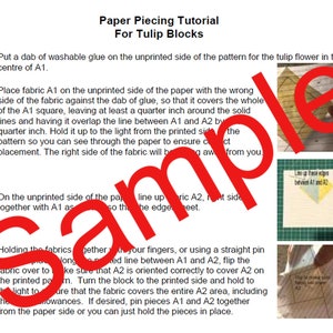 Pattern for Quilted Tulip Table Runner With Paper Piecing Tutorial ...