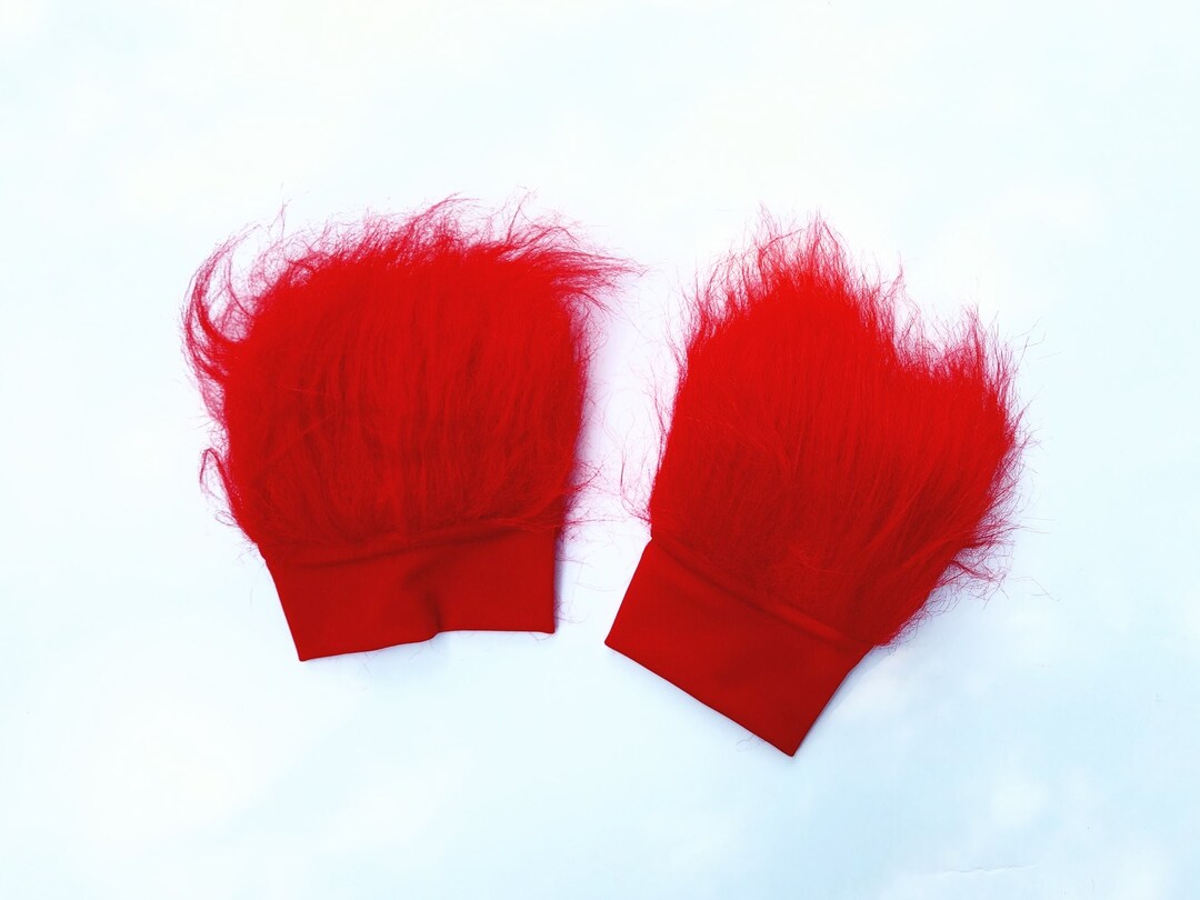 Red Fluffy Wrist Cuffs Fluffies Faux Fur - Etsy