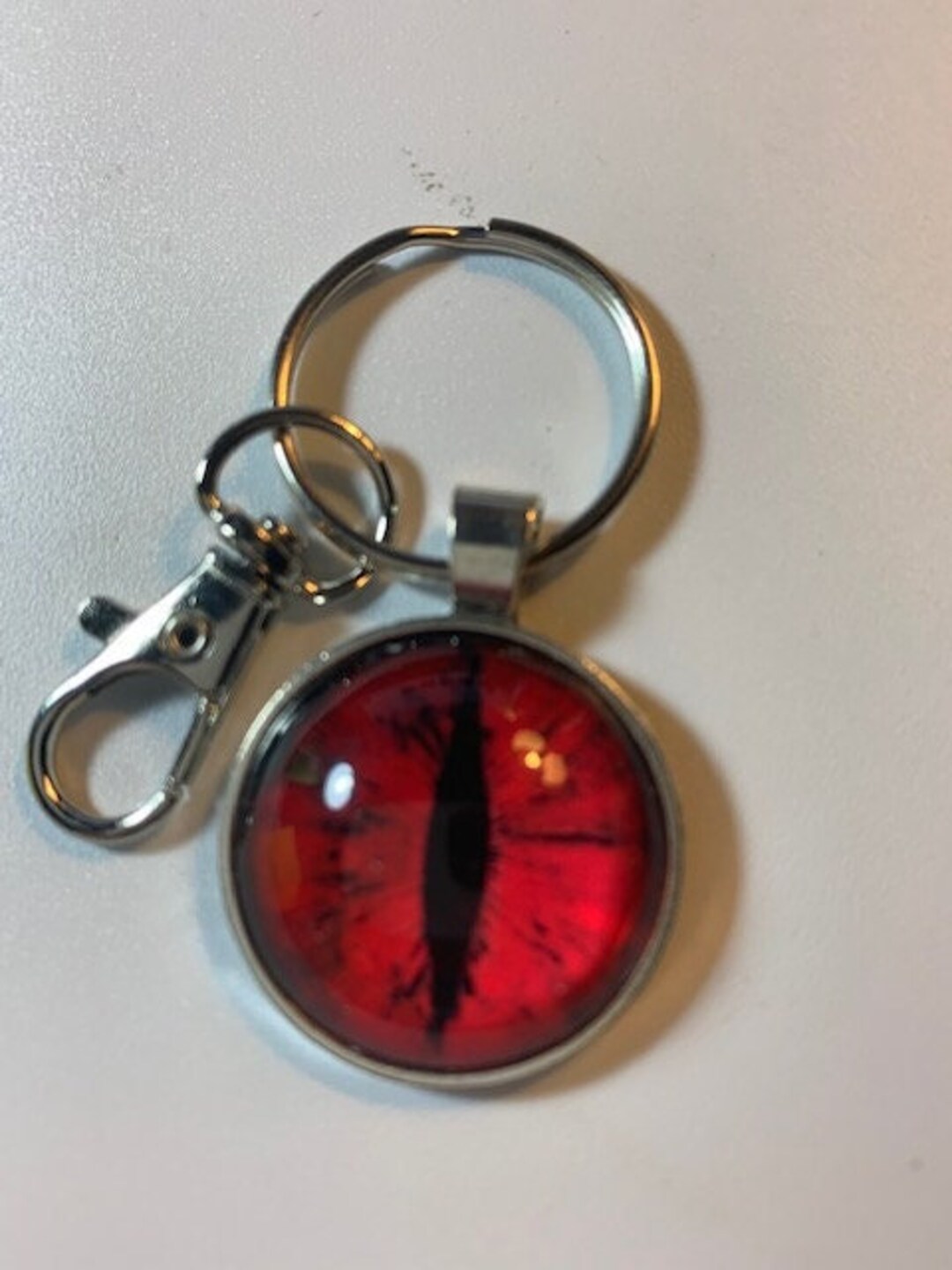 Dragon Eyes Keychains Dnd - Fiery Red Reptile - Etsy
